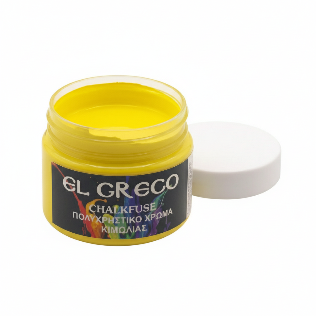 El Greco Chalk Fuse Πολυχρηστικό Χρώμα Κιμωλίας Κίτρινο 110ml | Για DIY ...